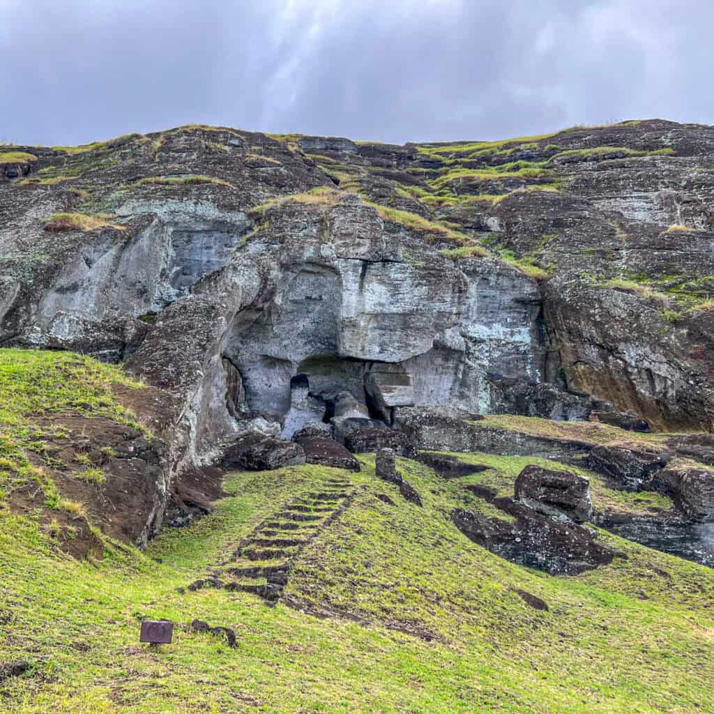 Inside Rano Raraku, Birthplace of the Moai on Easter Island
