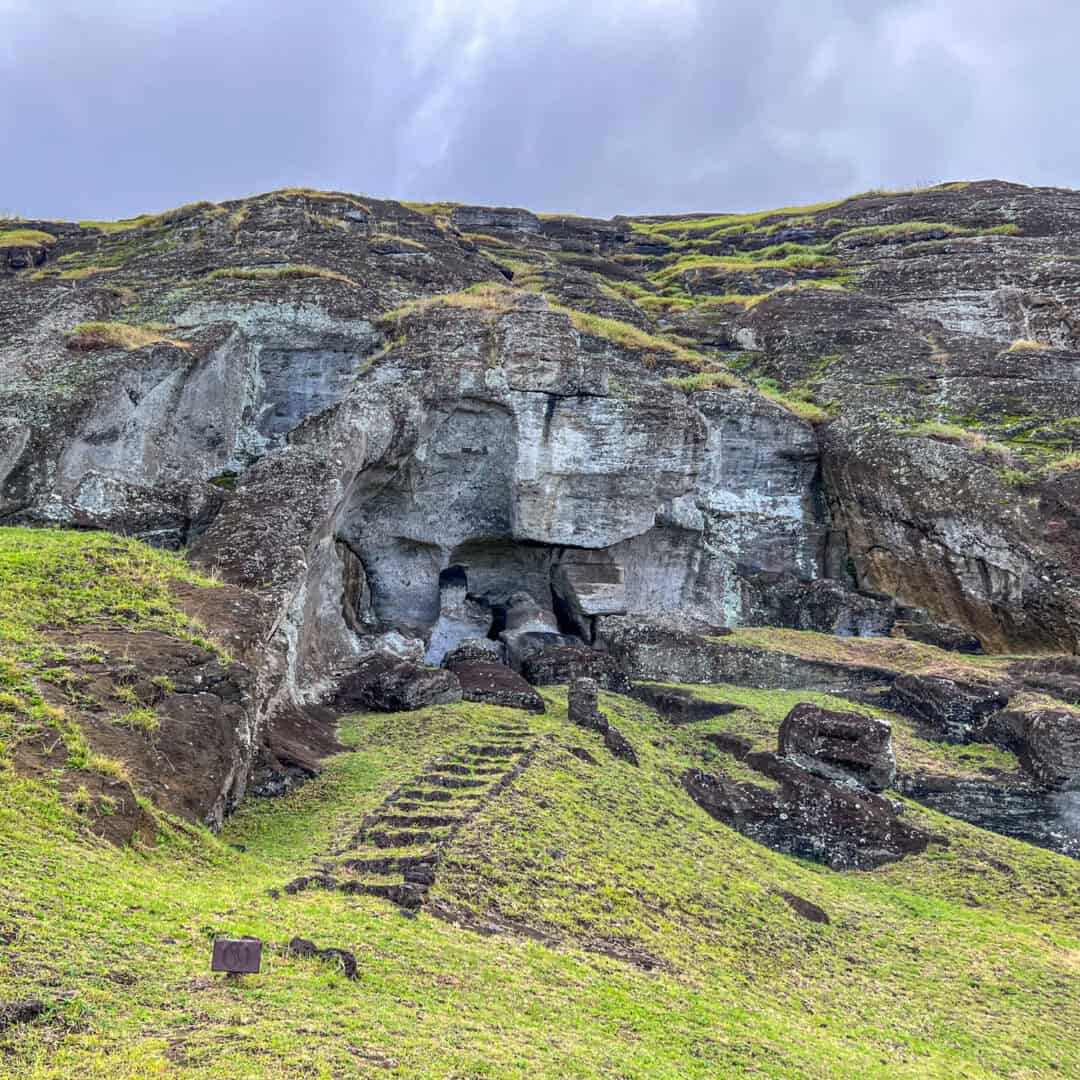 Inside Rano Raraku, Birthplace of the Moai on Easter Island